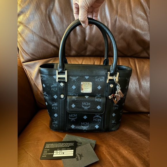 MCM | Bags | Authentic Black Mcm Handbag Withauthenticity Card | Poshmark
